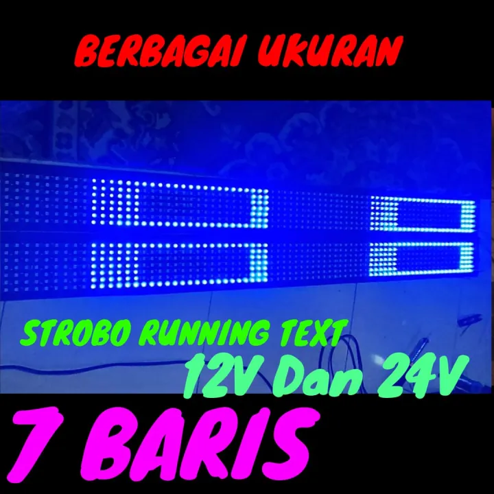 Strobo Kaca Running text 7 baris Variasi mobil truk bus dan pickup ...