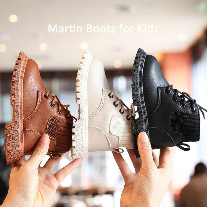 SENMA Boots For Kids Girls Black Shoes Korean Style Kids Shoes Fashion ...
