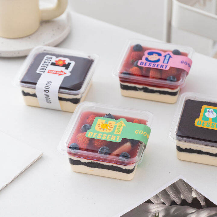 Tiramisu Box Transparent Disposable with Lid Berry Soymilk Fried Yogurt ...