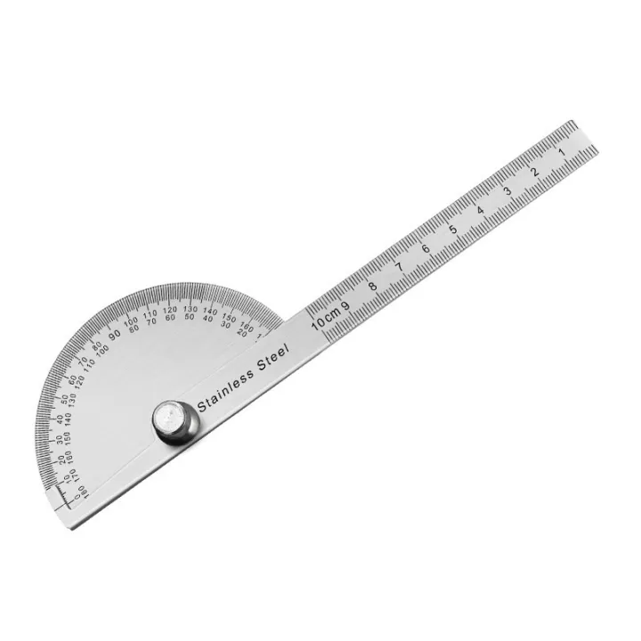 PROTRACTOR penggaris Busur Siku Derajat Stainless Steel Protractor Alat Ukur tukang | Lazada ...