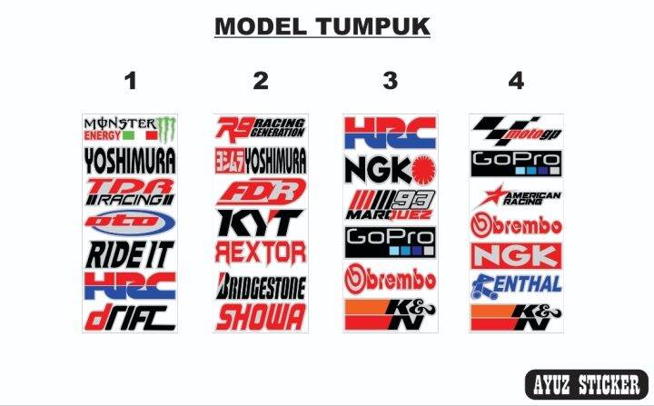 Cutting Sticker / Sticker Tumpuk Logo Untuk Mobil dan Motor | Lazada ...