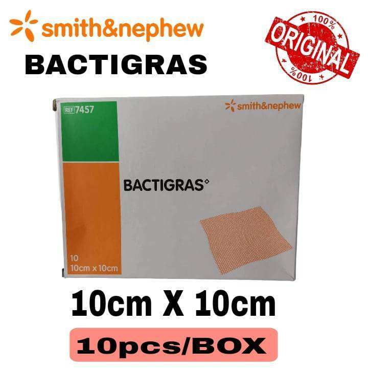 Bactigras Wound Dressing (10cm X 10cm) 10pcs/BOX BY SMITH & NEPHEW ...