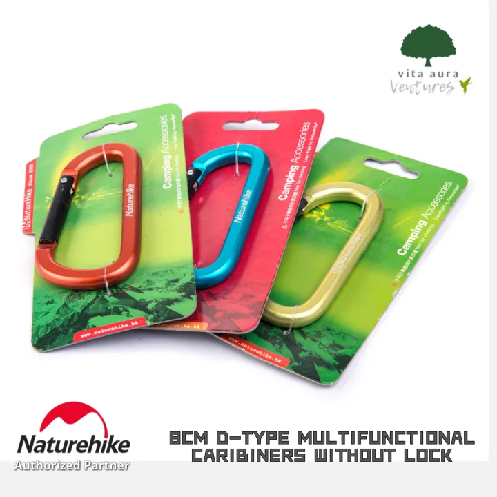 NatureHike 8CM D-Type Multifunctional Carabiners Without Lock (Not for ...