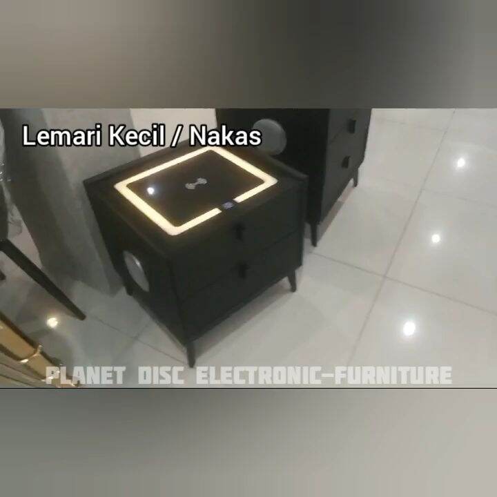 Nakas Bluetooth 2laci Meja Charger Wireless Meja Sudut Bed Sidetable ...
