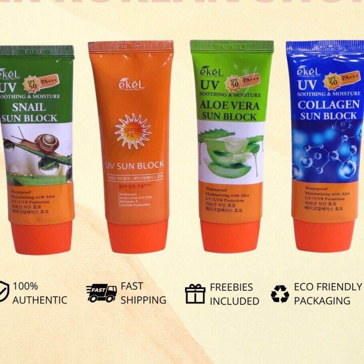 💯 KOREA ORIGINAL EKEL EKEL UV Soothing & Moisture Sunblock 70ml | Lazada PH