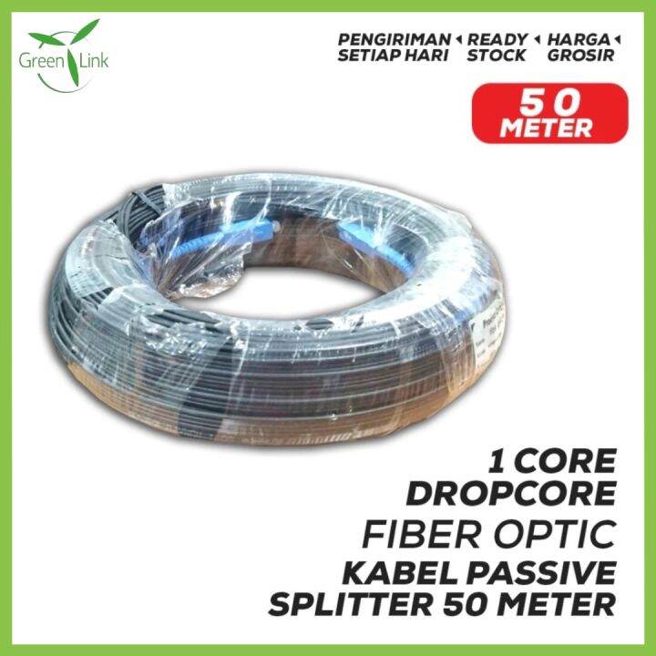Kabel FO Dropcore 50 Meter Siap Pakai - FTTH Dropcore 1 Core, Single ...