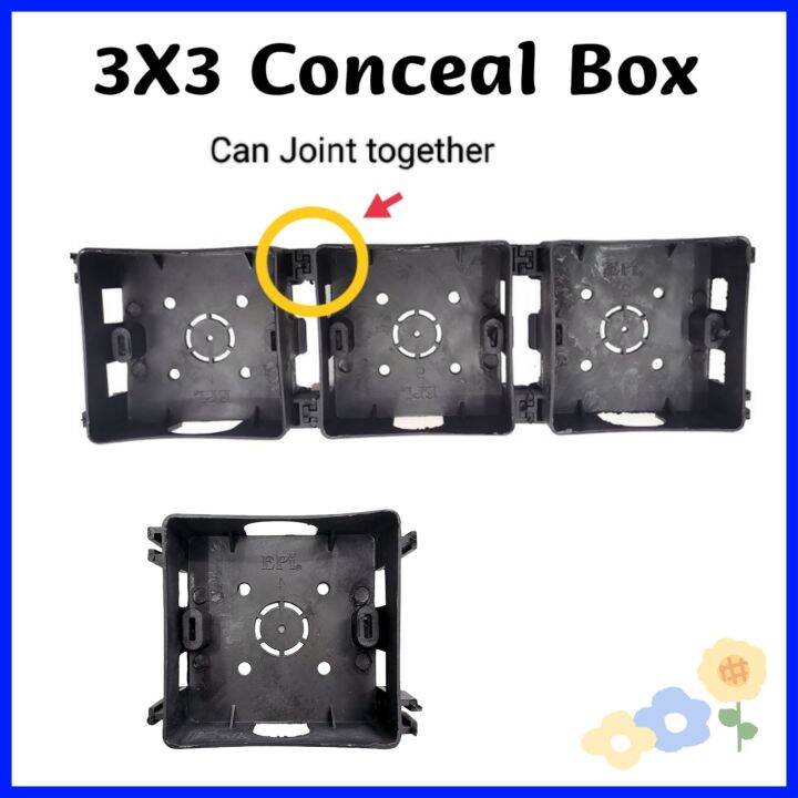 3X3 Conceal Box Electrical Box Joint Conceal Single Base Box | Lazada