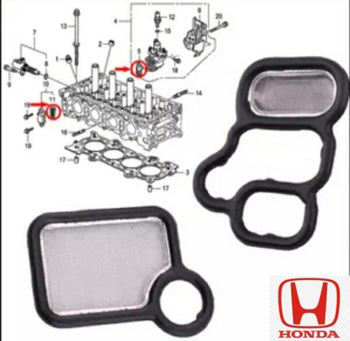Honda Genuine VTC and VTEC Solenoid Gasket/Filter CIVIC FD 2.0, CRV 03 ...