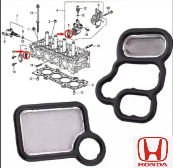 Honda Genuine VTC, VTEC Solenoid Gasket/Filter CIVIC FD 2.0, CRV 03-06 ...