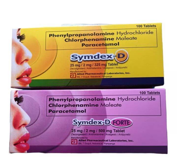 SYMDEX-D FORTE 25mg/2mg/500mg 100tablets | Lazada PH
