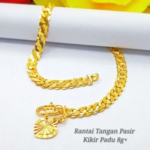 rantai tangan padu emas 916 | Lazada