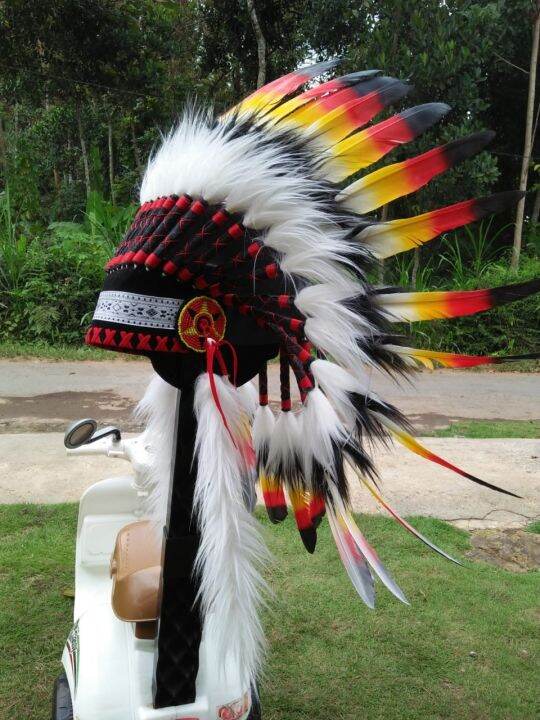 Topi indian/indian hat/WARBONNET/topi apache | Lazada Indonesia