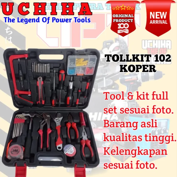Alat tukang promo tool kit 102pcs full set Toolset Toolkit Toolbox box uchiha perkakas ...