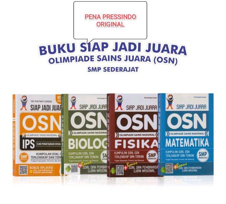 BUKU SIAP JADI JUARA OSN OLIMPIADE SAINS NASIONAL MATEMATIKA FISIKA BIOLOGI IPS SMP SEDERAJAT ...