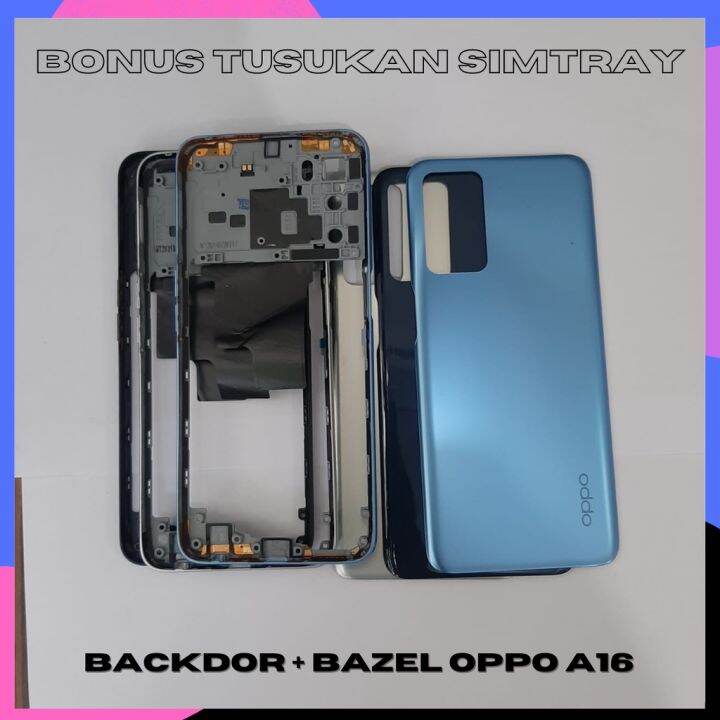 Bezel Middle Frame Tutup Mesin Tulang Tengah Plus Backdoor OPPO A16 Original | Lazada Indonesia