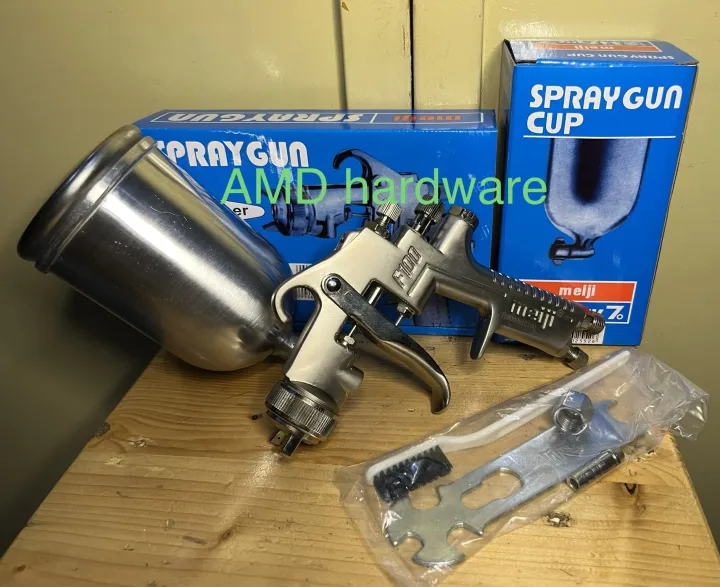 MEIJI SPRAY GUN F100 TABUNG ATAS SPET SEMPROTAN CAT KOMPRESOR ANGIN ...