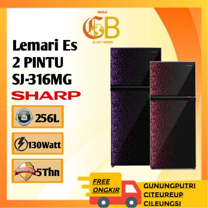 KULKAS SHARP SJ-316MG/LEMARI ES SHARP 2 PINTU | Lazada Indonesia