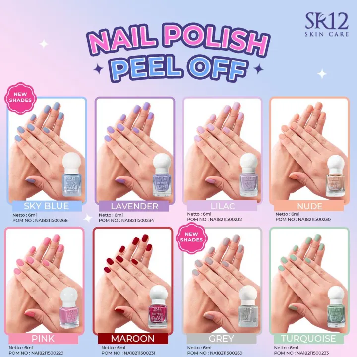 Kutek Halal Muslimah SR12 Nail Polish Peel Off Bisa Dikelupas Aman ...