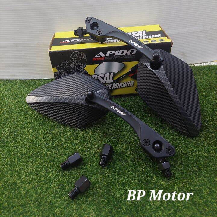 APIDO SIDE MIRROR UNIVERSAL CARBON CERMIN SISI MOTOR MOTOSIKAL Y15 ...