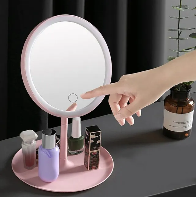 LED Makeup Mirror Table Lamp 90° Rotation Dimmable Vanity Mirror With 3 ...