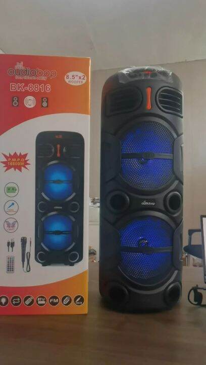 Audiobop 3000W Double 8INCH Super Bass Portable Wireless Bluetooth ...