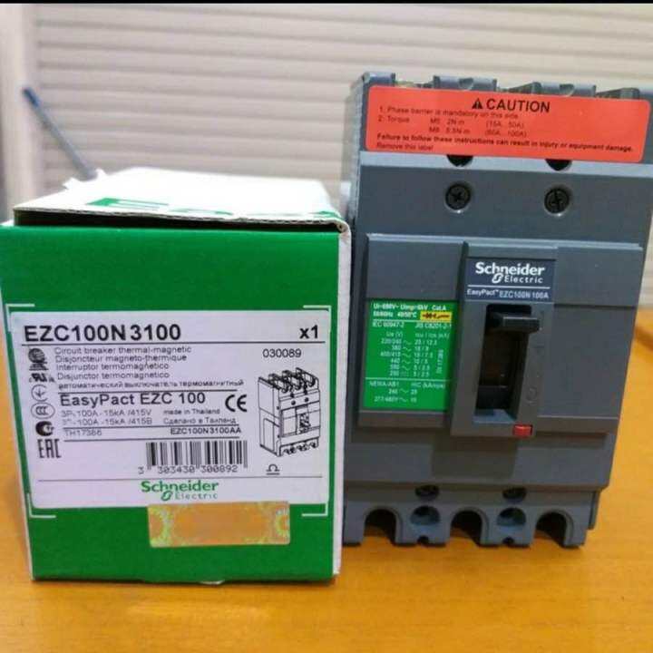 MCCB SCHNEIDER EZC100N3100 3P 100A BREAKER EZC100N 3PHASE EZC 100N | Lazada Indonesia
