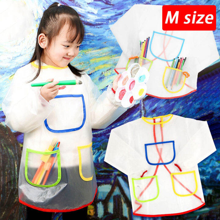 Apron Lukis Anak Lengan Panjang Anti Air Celemek Melukis Waterproof ...