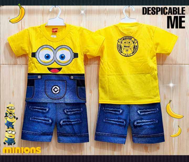 SETELAN BAJU ANAK LAKI TERBARU GAMBAR MINIONS DAN TOPI MINIONS TERBARU ...