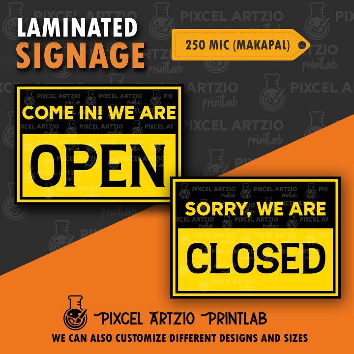OPEN/CLOSE Laminated Signage for Stores (Waterproof) | Lazada PH