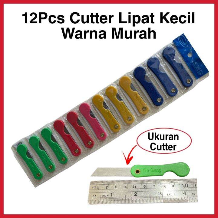 CUTTER PISAU LIPAT KECIL WARNA MURAH GROSIR 12PCS | Lazada Indonesia
