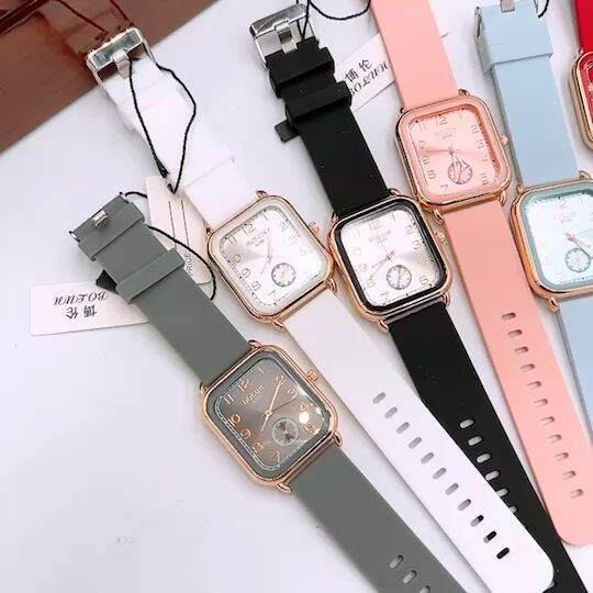 (BORUN) นาฬิกาผู้หญิง สายซิลิโคลนนิ่ม ใส่สบายดีไซน์ ทันสมัย พร้อมของแถม ...