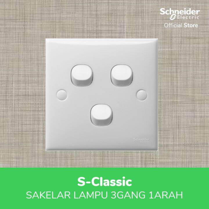 Schneider saklar 3 gang 1 arah S-Classic | Lazada Indonesia