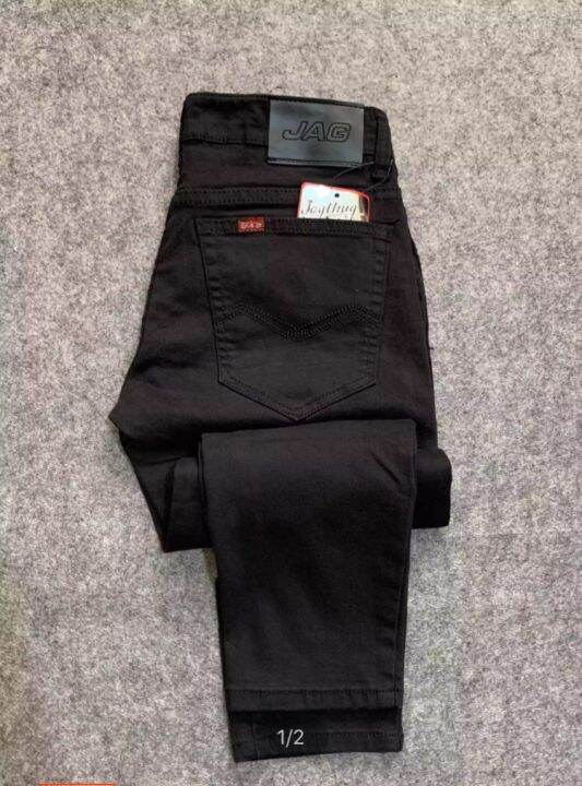 Black maong stretchable comfortable slim fit jeans for men’s | Lazada PH