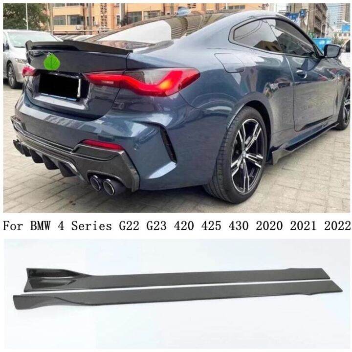 BMW G22 2021 2022 2023 4 Series coupe M sport tech carbon fiber side skirt lip diffuser bodykit ...