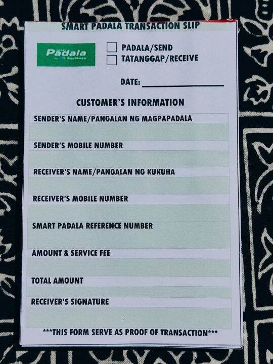 SMART PADALA TRANSACTION SLIP | Lazada PH