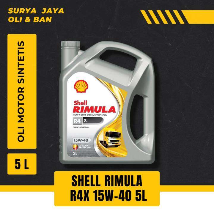 Oli Mesin Mobil Diesel Shell Rimula R4X SAE 15W-40 5L | Lazada Indonesia