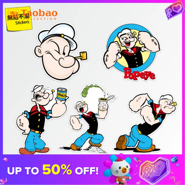 Cartoon Cute Popeye Personalized DIY Luggage Trolley Case Waterproof ...