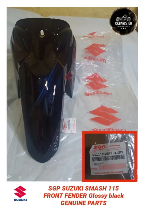 SGP Suzuki Smash 115 Front Fender Glossy Black Original 💯 Genuine Parts ...