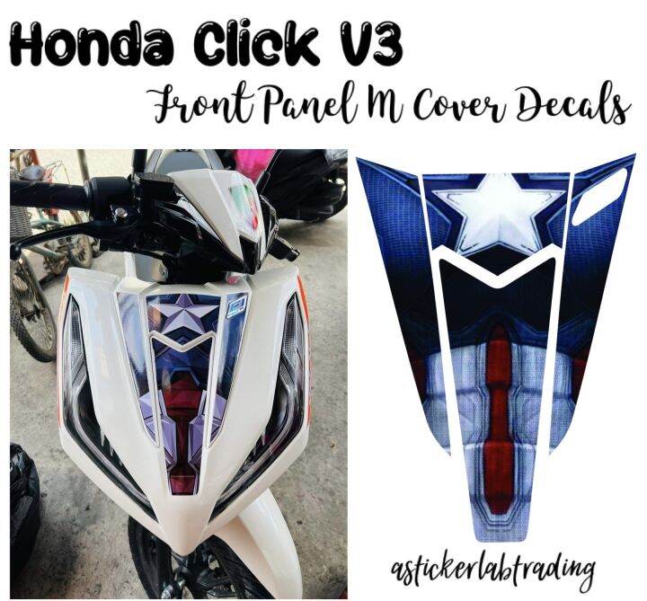 Version 3 HONDA CLICK V3 FRONT PANEL M COVER DECALS/STICKER PRINTED ...