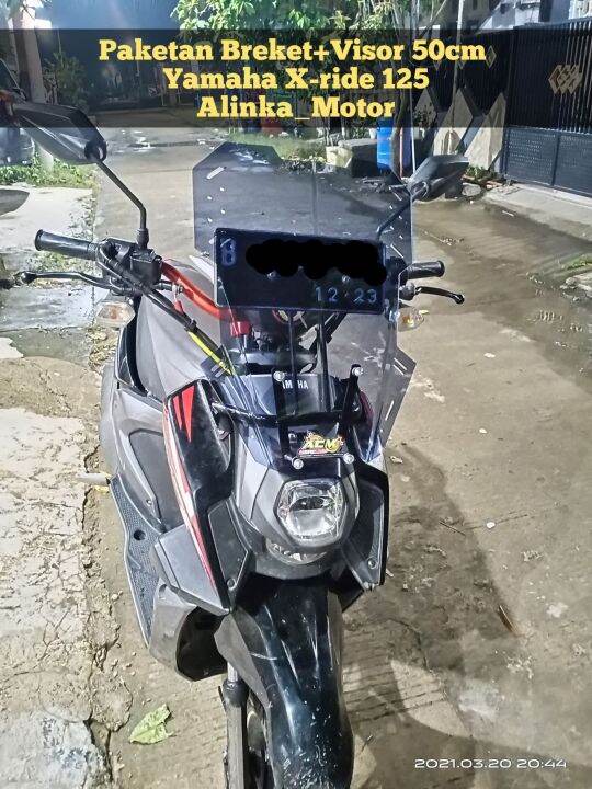 PAKET Breket+Visor 50cm V1 Yamaha X Ride 115 & 125 Windshield custom ...