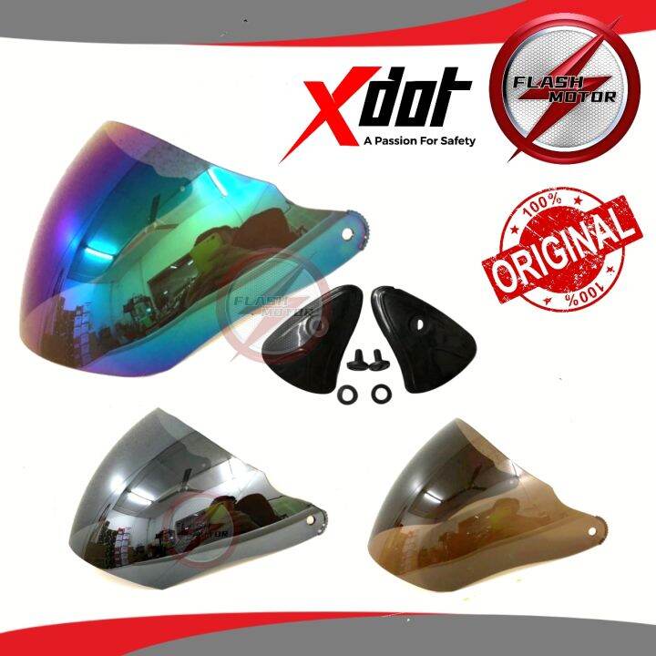 Flashmotor XDOT G618 VISOR & SIDE COVER ORIGINAL (TINTED / RAINBOW ...