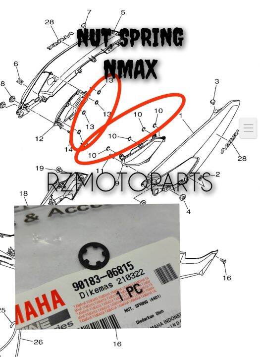 NUT, SPRING NMAX (YAMAHA ORIGINAL) | Lazada PH