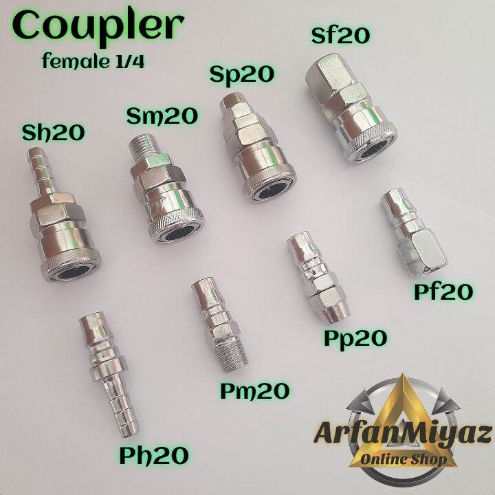 Quick Coupler / Nepel Sambungan Selang Angin Kompresor Female 1/4 Model Coupler Ph20/ Pm20 ...