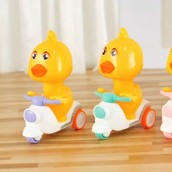 TWH Mainan Motor Skuter Bebek Plastik Push Pullback Duck Anak Laki-Laki ...