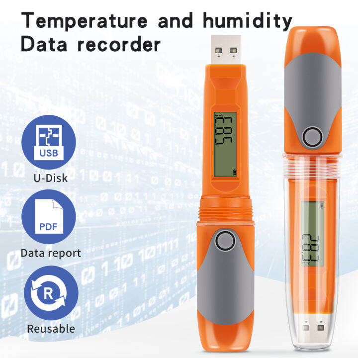 Elitech RC-51H USB Temperature and Humidity Data Logger 32000 Points Auto PDF Temperature ...