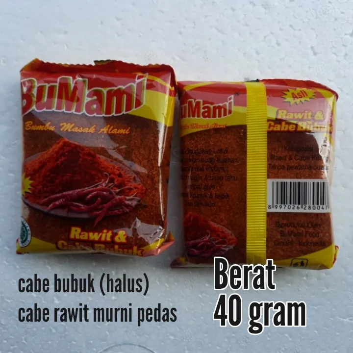 cabe rawit bubuk (halus) BuMami 40 gr. super pedas harga murah | Lazada ...