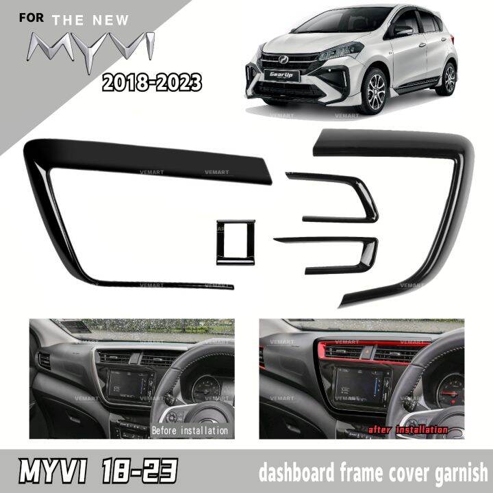 Vemart perodua myvi gen3 gm3 2018-2022 glossy black Interior decoration ...