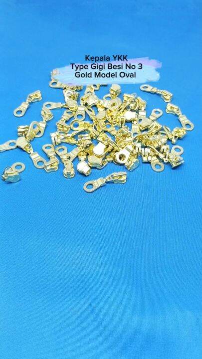 Kepala Resleting Zipper Head YKK Type Gigi Besi Nomor 3 Warna Gold Emas ...