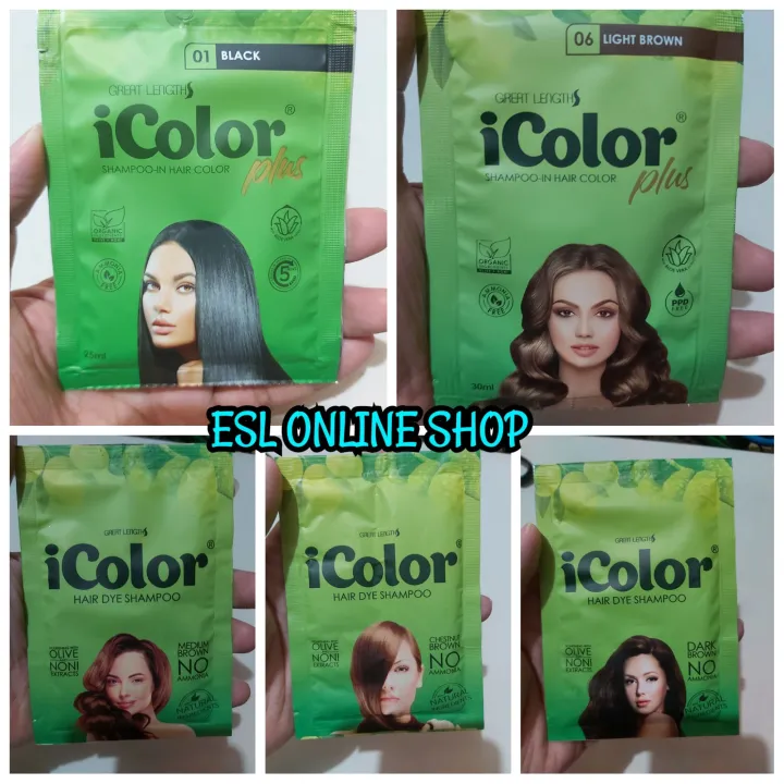 Icolor Shampoo-in Hair Color - Black / Light Brown / Chesnut Brown ...