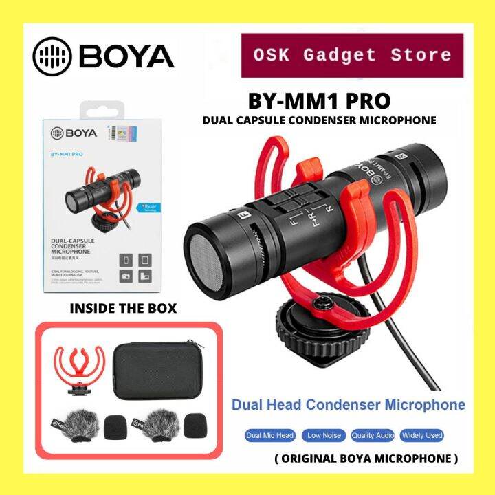 Boya BY-MM1 PRO Dual Condenser Capsures Microphone | Original Boya ...